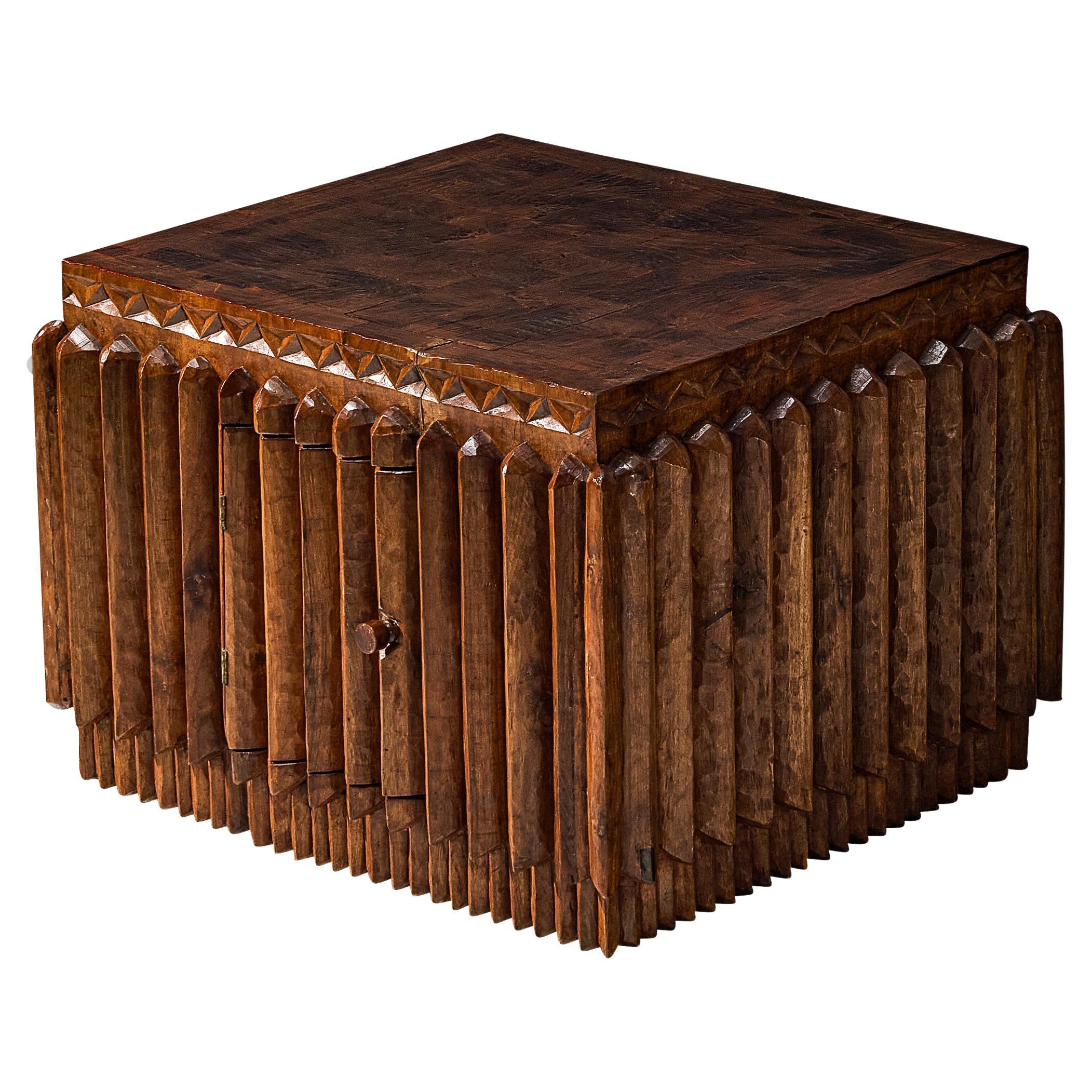 Hand Carved Walnut Coffee Table For Sale at 1stDibs