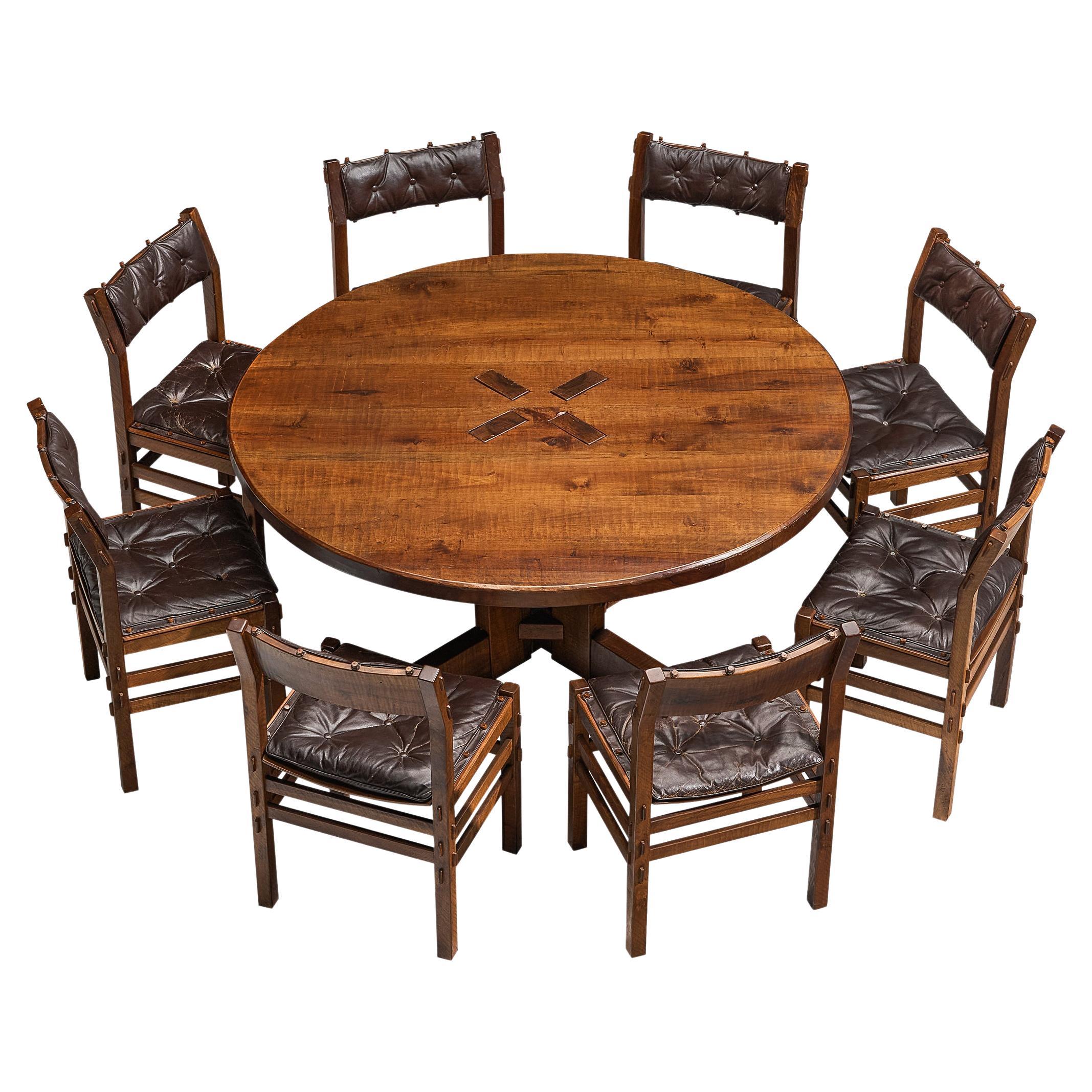 Rosewood Dining Table with Nested Chairs by Hans Olsen at 1stDibs ...