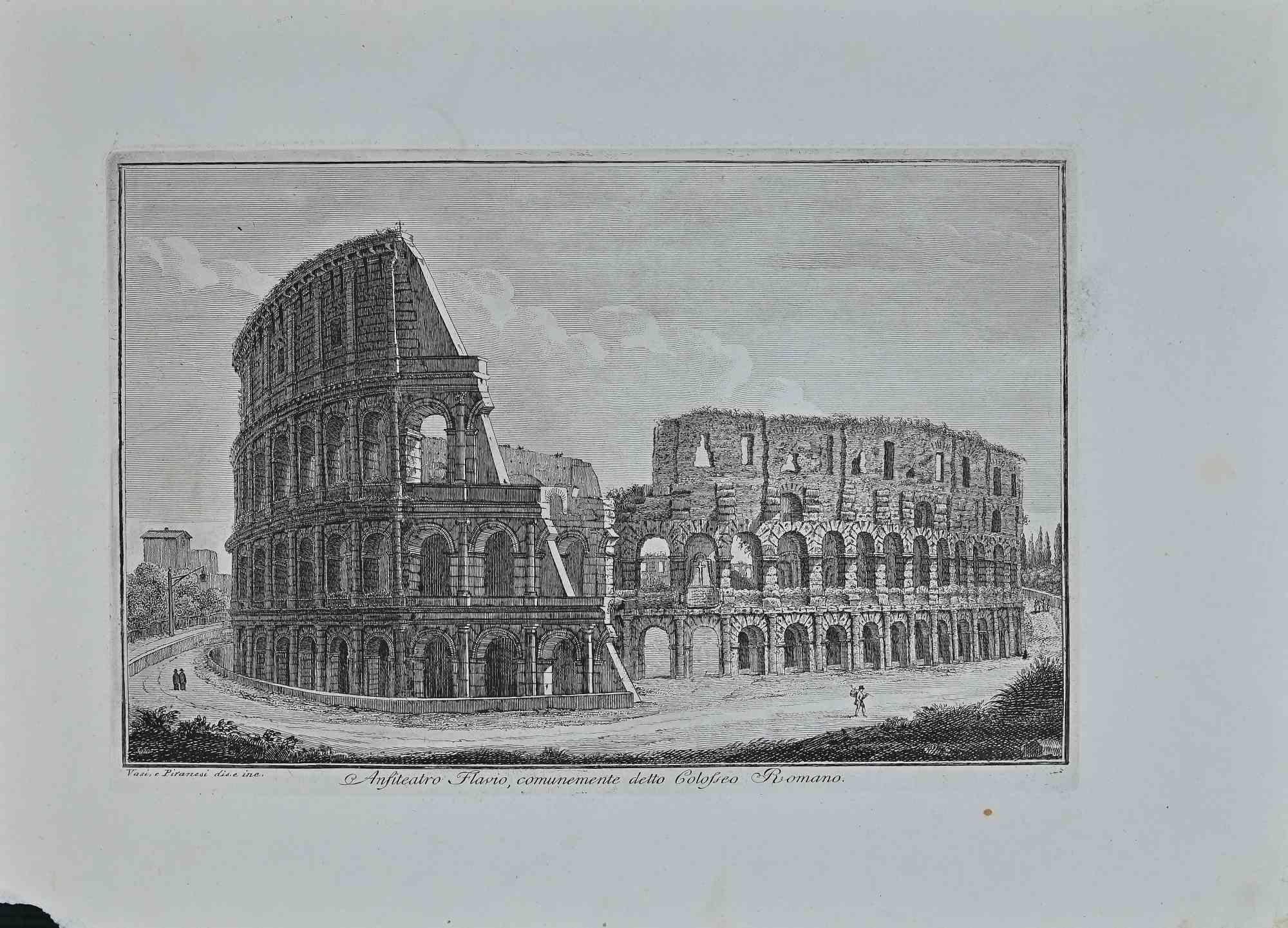 Giuseppe Vasi - Colosseo - Etching by Giuseppe Vasi - 18th century at ...