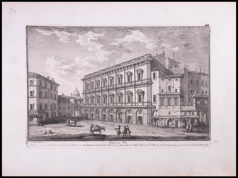 Giuseppe Vasi - Palazzo Pio - Etching by Giuseppe Vasi - 18th Century ...