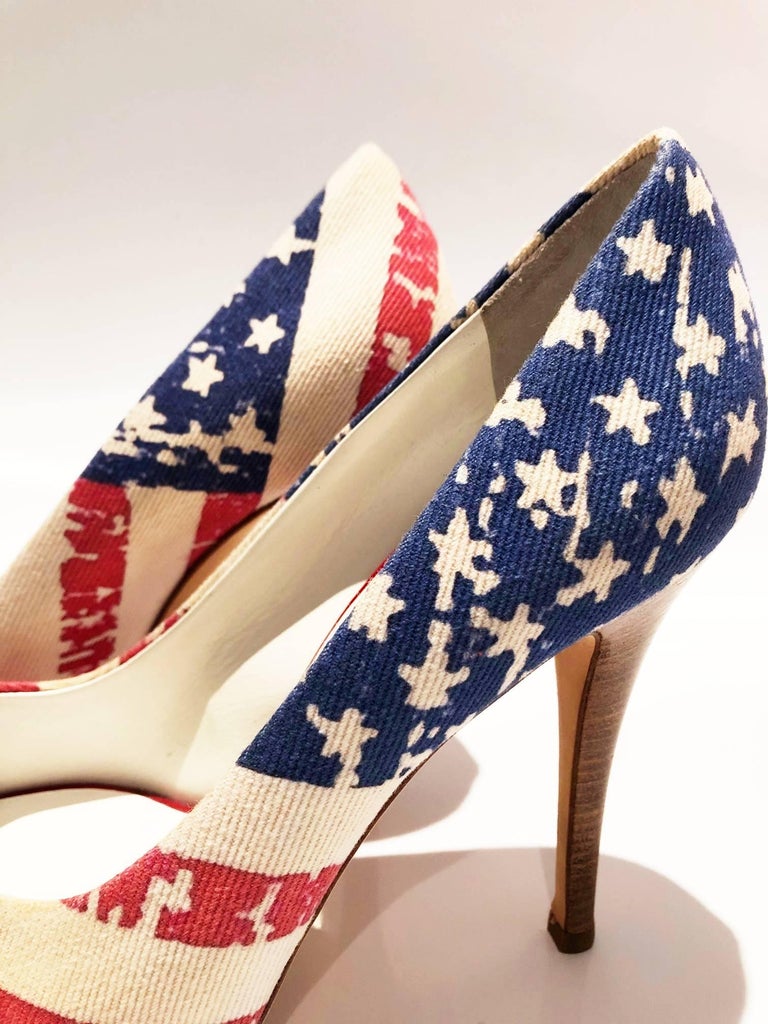 2000s Giuseppe Zanotti USA Flag Platform Heels Pumps at 1stDibs ...