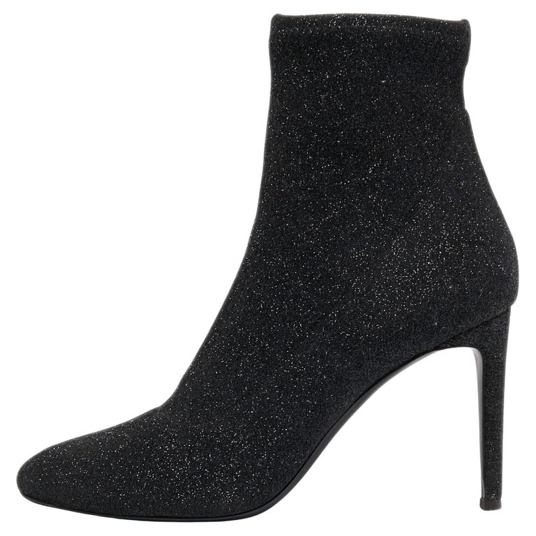 Giuseppe Zanotti Black Stretch Fabric Ankle Boots Size 41 For Sale at ...