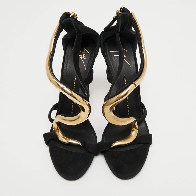 Giuseppe Zanotti Black Suede Venere Ankle Strap Sandals Size 39 For ...
