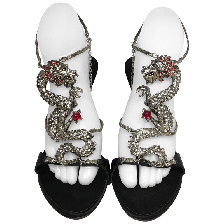 Giuseppe Zanotti Dragon with Rhinestone Sandal Heels at 1stDibs ...