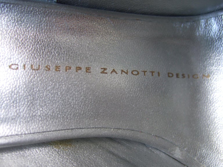 Giuseppe Zanotti Italian Silver Leather Avant-garde Platform Shoes 21st ...