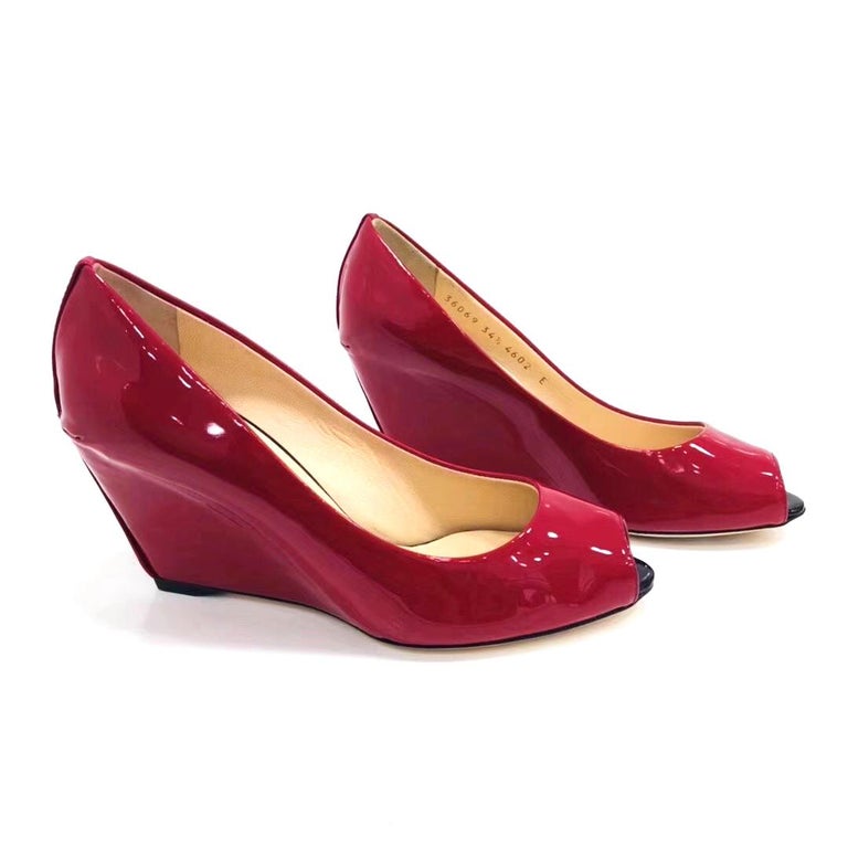 Giuseppe Zanotti Red Cowhide Lether Fish Beak Shoes Size 34.5 For Sale ...