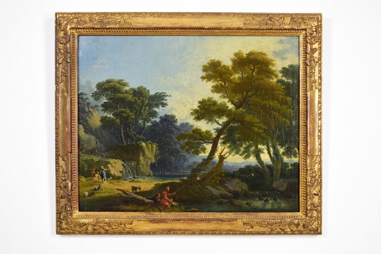 Giuseppe Zocchi 'Attributed' Oil on Canvas, Landscape with Figures at ...