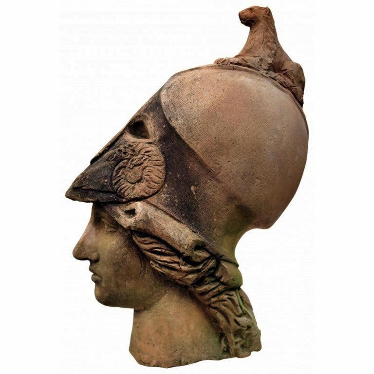 Giustiniani Athena Head in Patinated Terracotta, Early 20th Century For ...