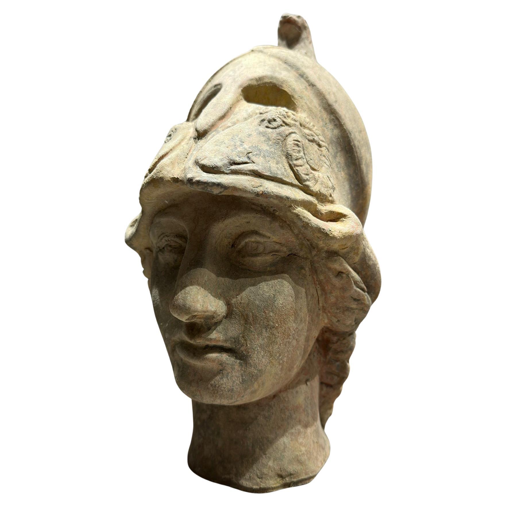 Giustiniani Athena Head in Patinated Terracotta, Early 20th Century For ...