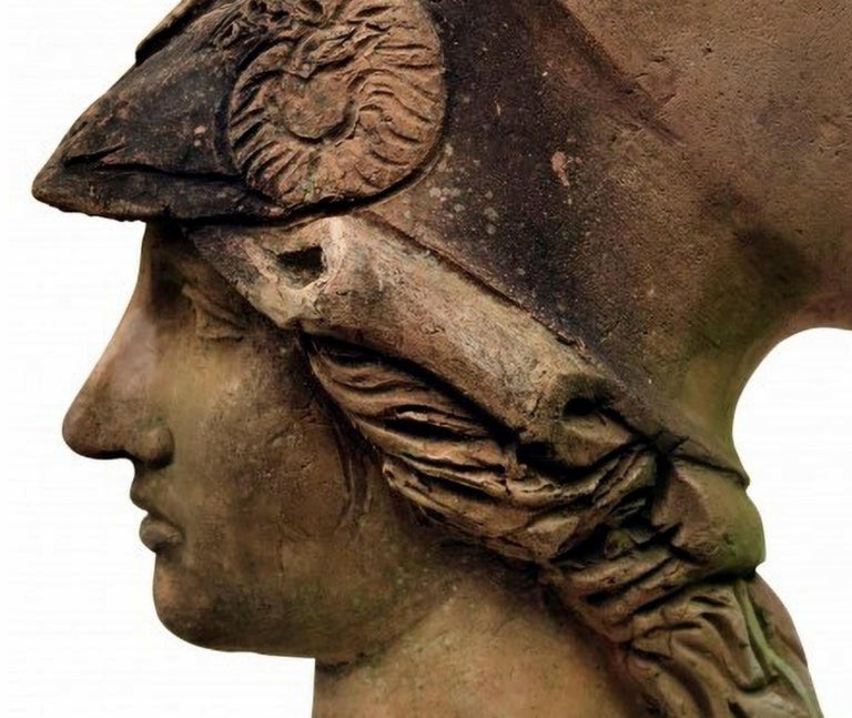 Giustiniani Athena Head in Patinated Terracotta, Early 20th Century For ...