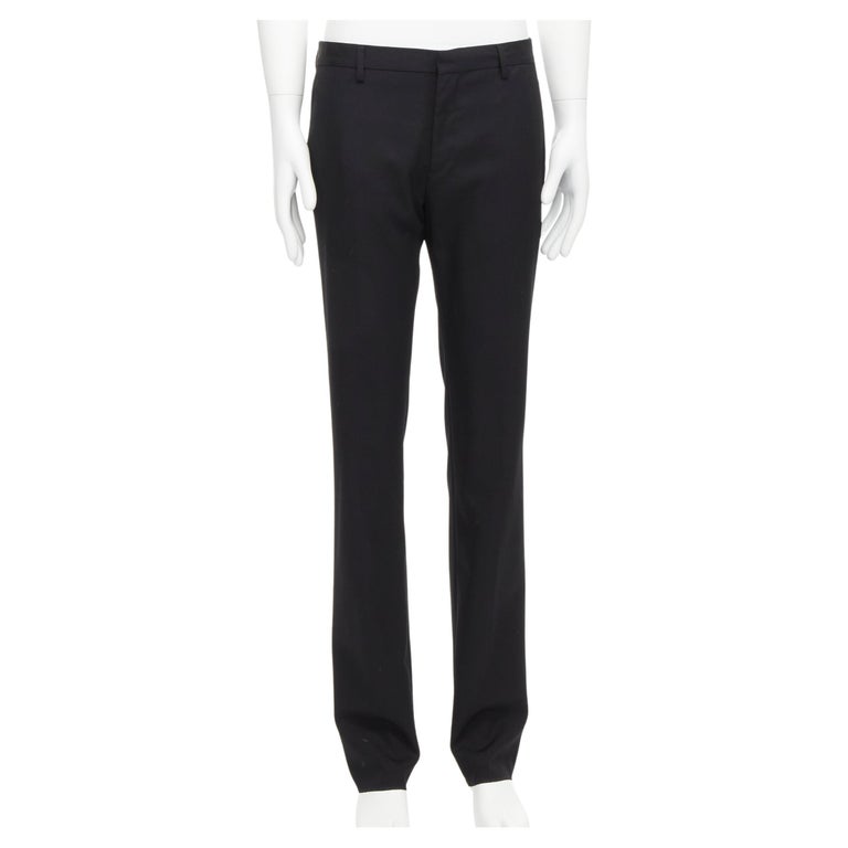 GIVENCHY 100% wool black straight leg trousers pants EU48 M For Sale at ...