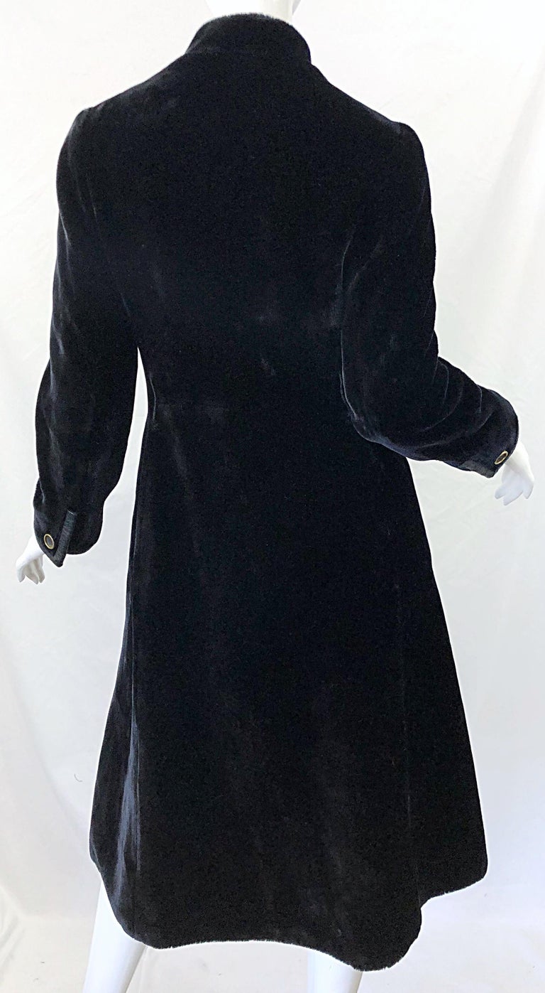 Givenchy 1960s Faux Fur Black Double Breasted Vintage 60s Swing Jacket ...