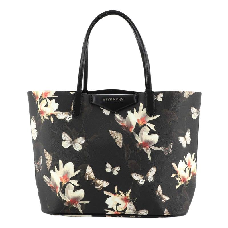 Givenchy Black Nylon and Leather Silver Studded Medium Nightingale Tote ...