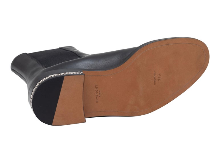 Givenchy Black Chain-Accented Leather Chelsea Boots For Sale at 1stDibs