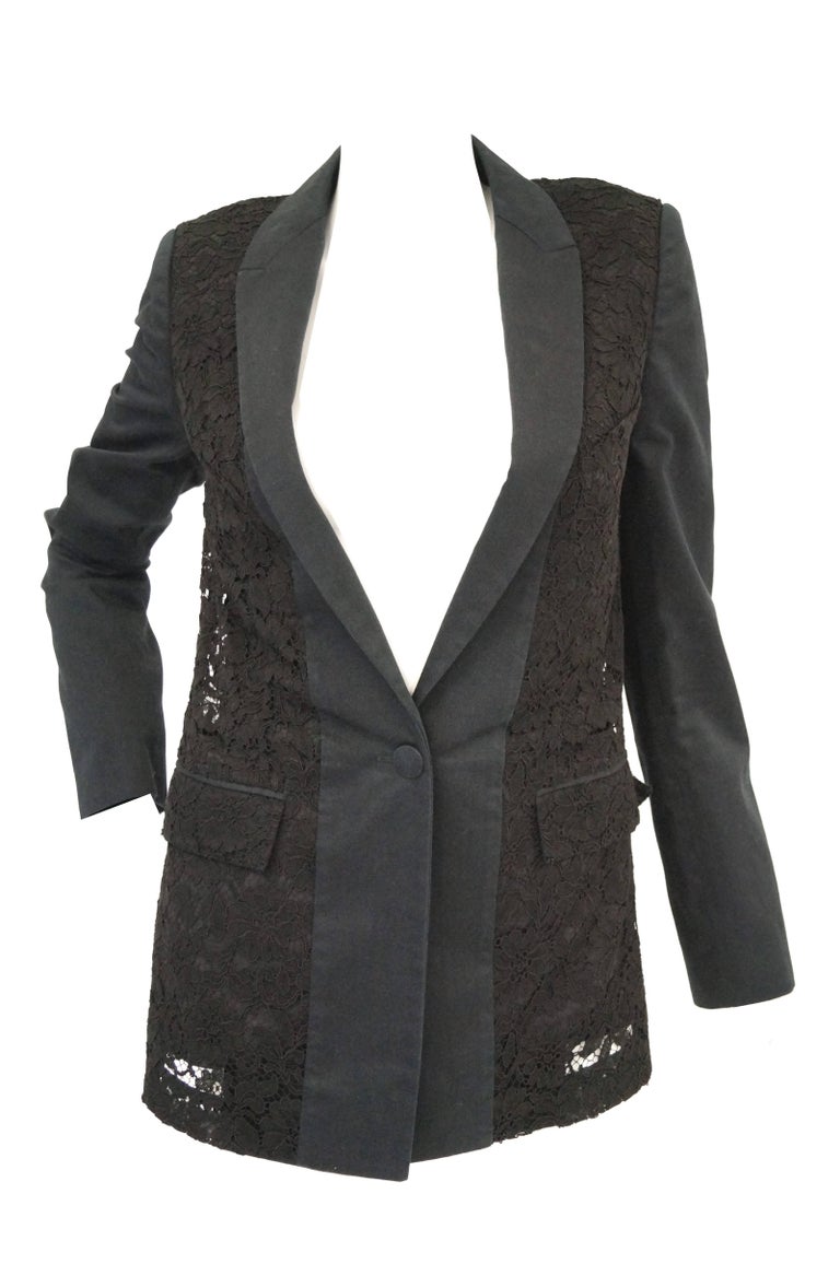 Givenchy Black Floral Lace Back Panel Blazer For Sale at 1stDibs | lace ...