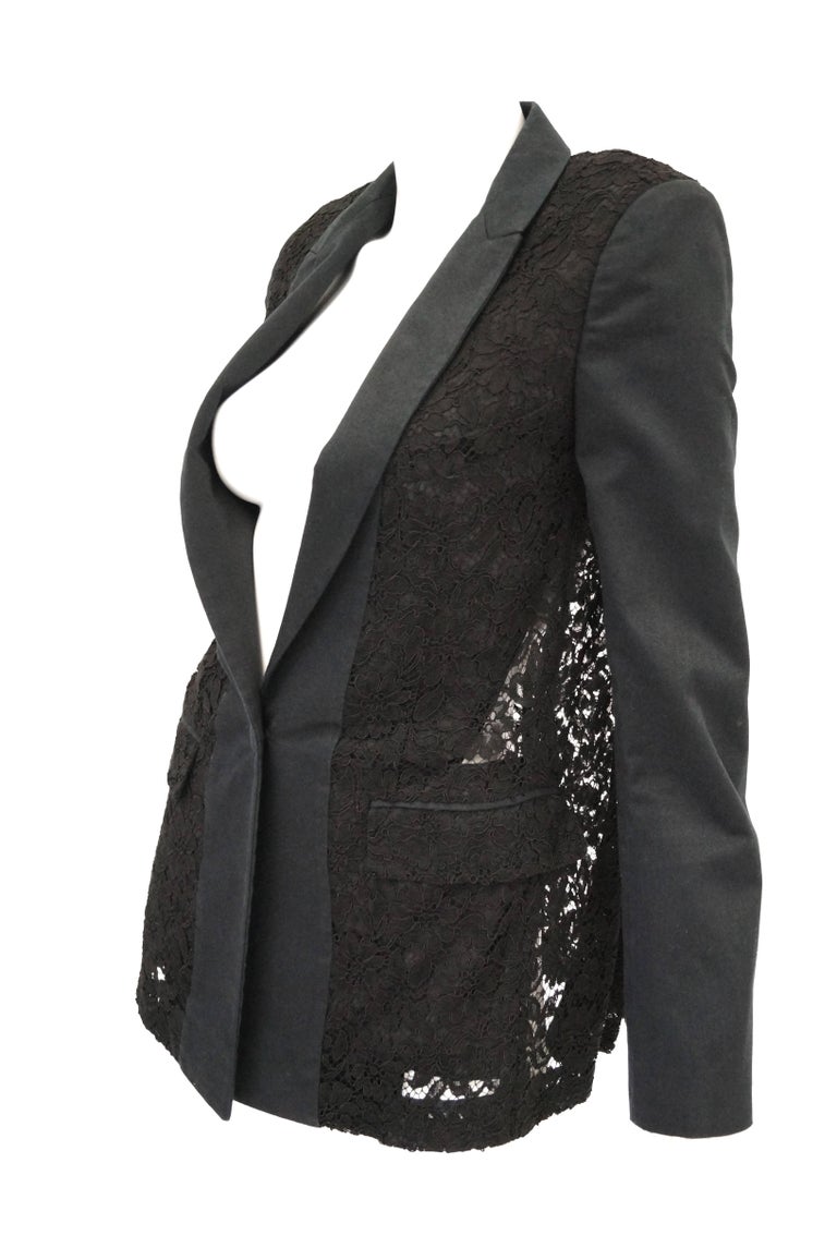 Givenchy Black Floral Lace Back Panel Blazer For Sale at 1stDibs | lace ...