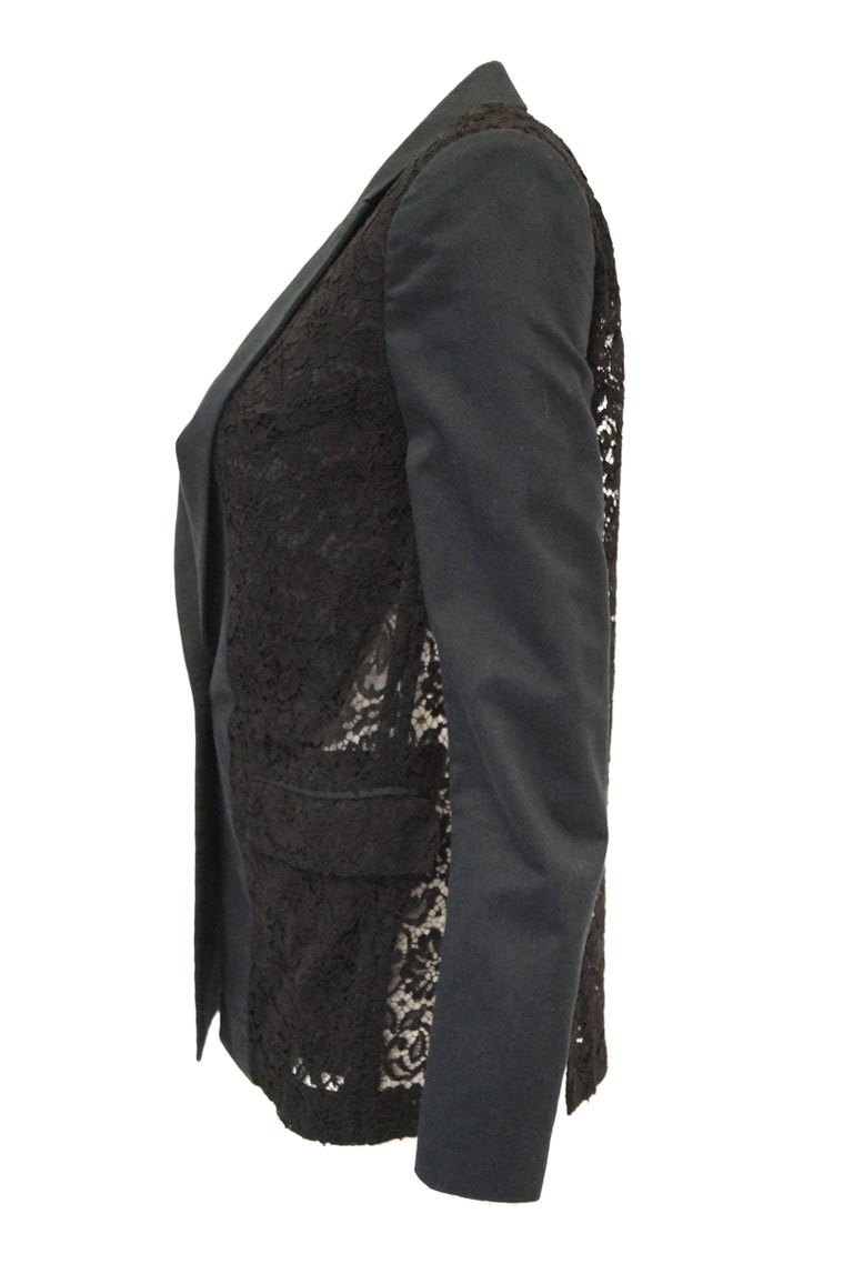 Givenchy Black Floral Lace Back Panel Blazer For Sale at 1stDibs | lace ...