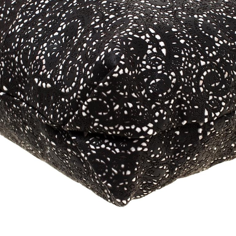 Givenchy Black Lace Apron Leather George V Tote For Sale at 1stDibs