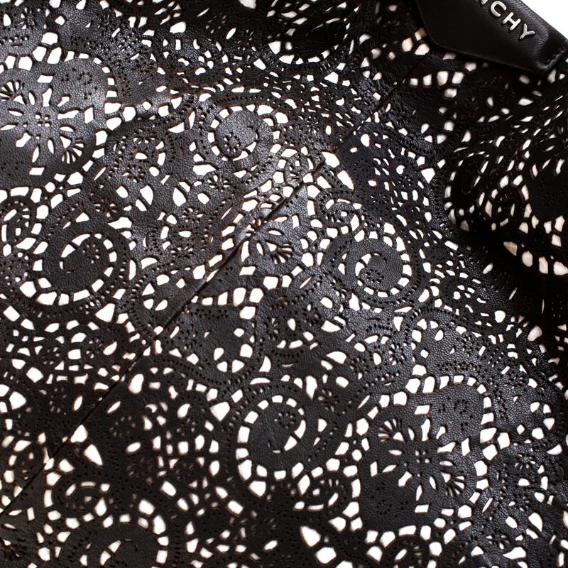 Givenchy Black Lace Apron Leather George V Tote For Sale at 1stDibs