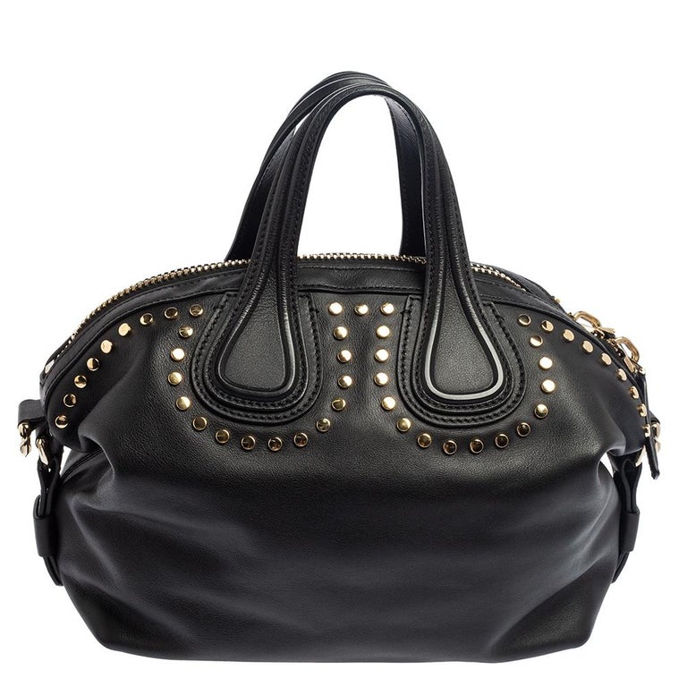 Givenchy Black Leather Nightingale Studded Satchel For Sale at 1stDibs
