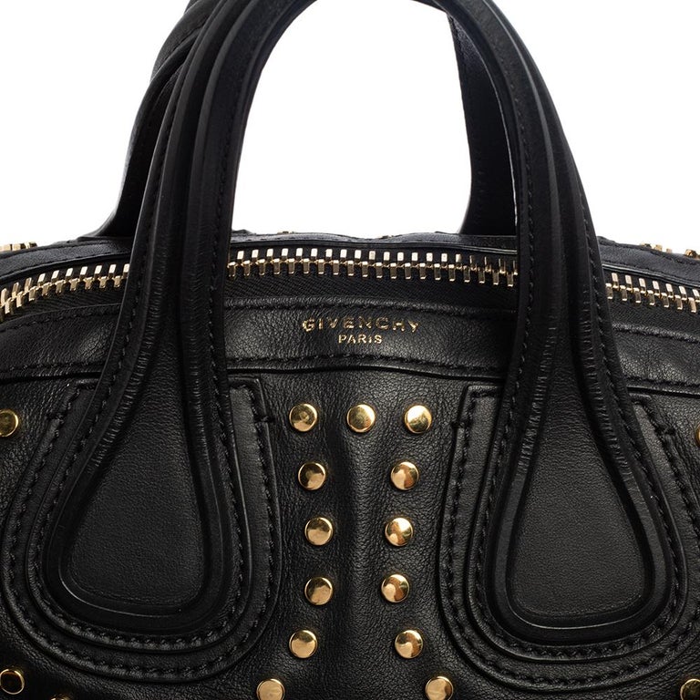 Givenchy Black Leather Nightingale Studded Satchel For Sale at 1stDibs