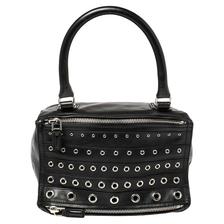 Givenchy Black Leather Pandora Grommet Shoulder Bag at 1stDibs