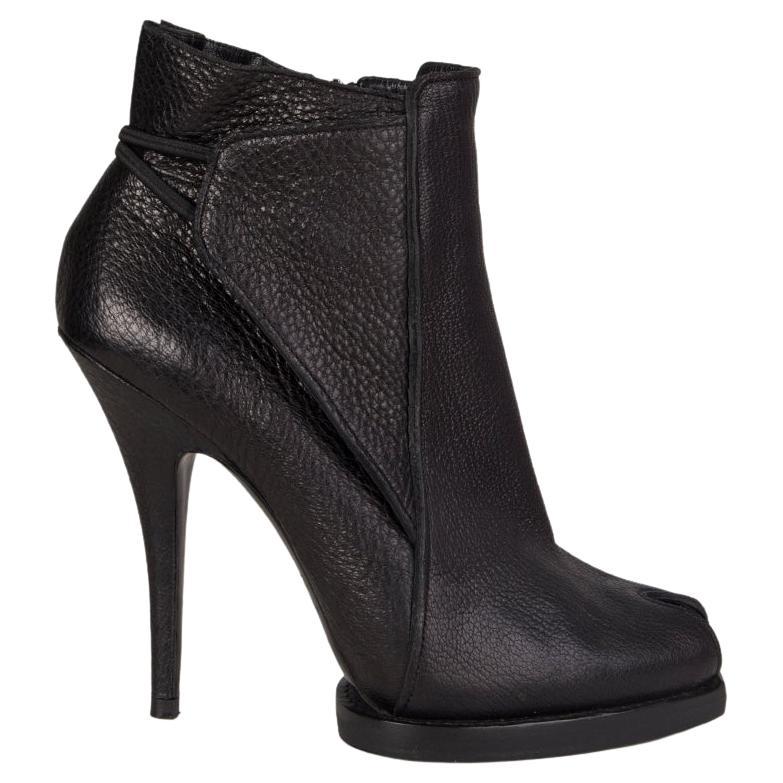 Givenchy Black Leather Fringe Detail Pointed Toe Lace Up Ankle Boots ...