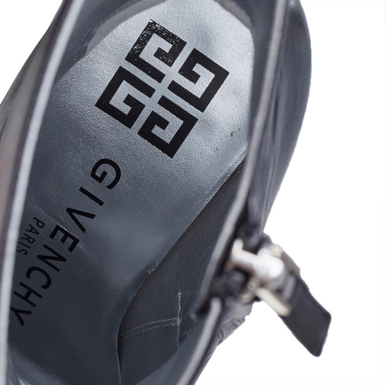 Givenchy Black Leather Platform Ankle Boots Size 36.5 at 1stDibs