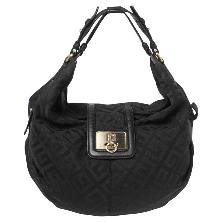 Givenchy Black Monogram Canvas And Leather Hobo at 1stDibs