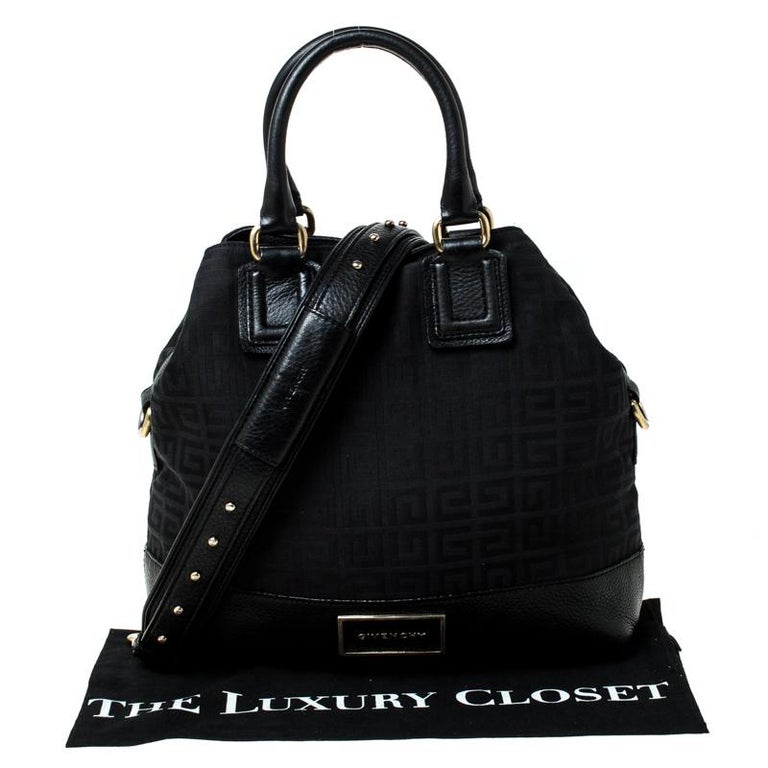 Givenchy Black Monogram Canvas and Leather Tote For Sale at 1stDibs