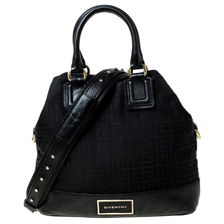 Givenchy Black Monogram Canvas and Leather Tote For Sale at 1stDibs