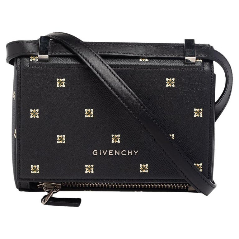 Givenchy Black Printed Leather Mini Pandora Box Shoulder Bag at 1stDibs