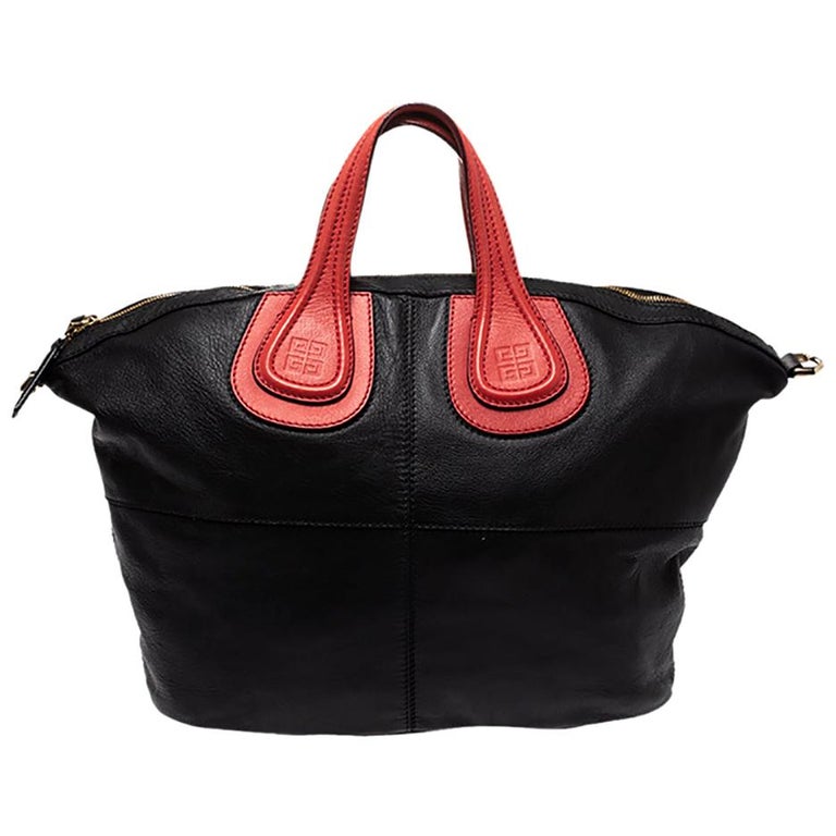 Givenchy Black/Red Leather Nightingale Satchel at 1stDibs
