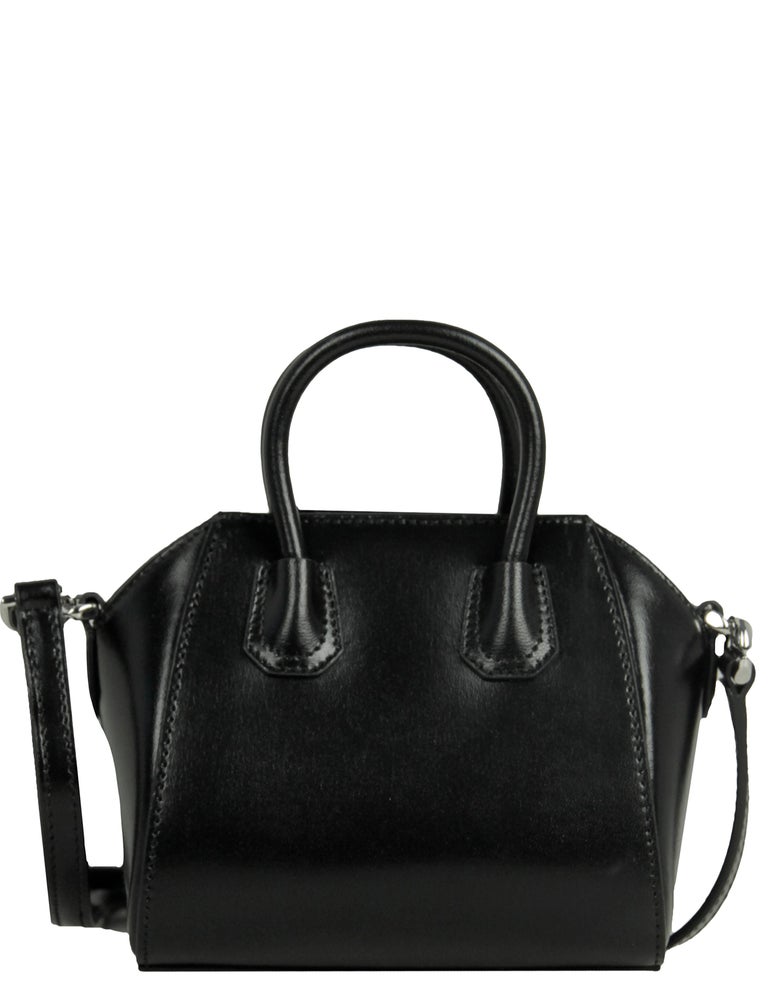 Givenchy Black Shiny Lord Calfskin Leather Micro Antigona Bag For Sale ...