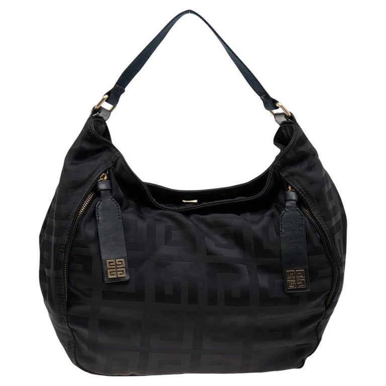 Givenchy Black Signature Nylon and Leather Hobo at 1stDibs