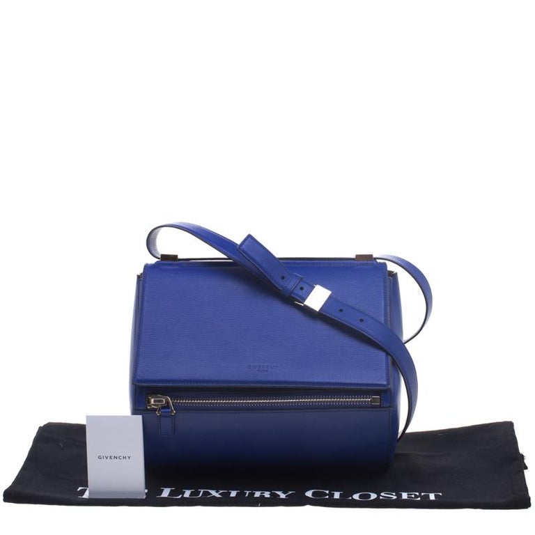 Givenchy Blue Leather Medium Pandora Box Bag For Sale at 1stDibs