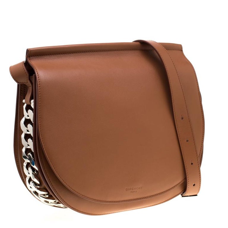 Givenchy Brown Leather Mini Infinity Saddle Bag For Sale at 1stDibs