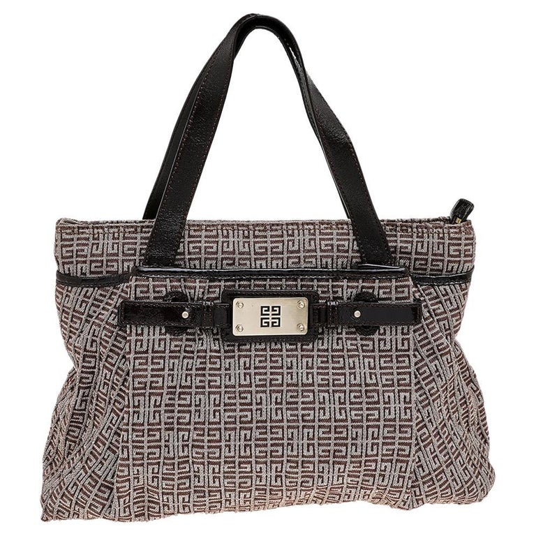 Givenchy Brown Monogram Canvas and Patent Leather Tote at 1stDibs