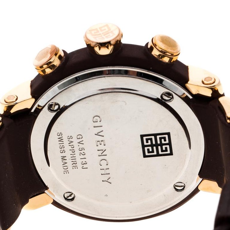 Givenchy Brown Rose Gold Stainless Steel GV-5213J Men's Wristwatch 48MM ...