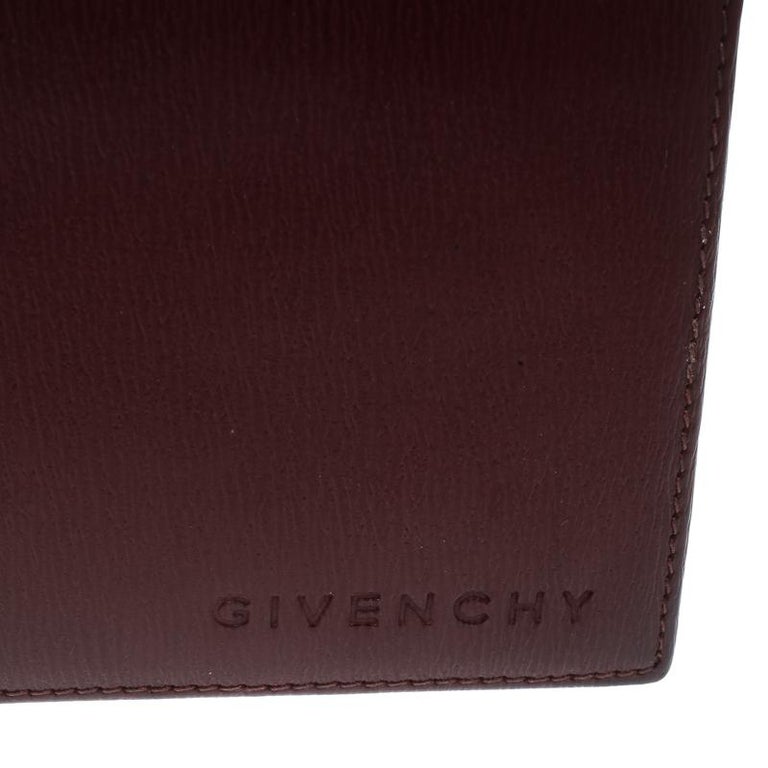 Givenchy Burgundy Leather Bi Fold Wallet For Sale at 1stDibs