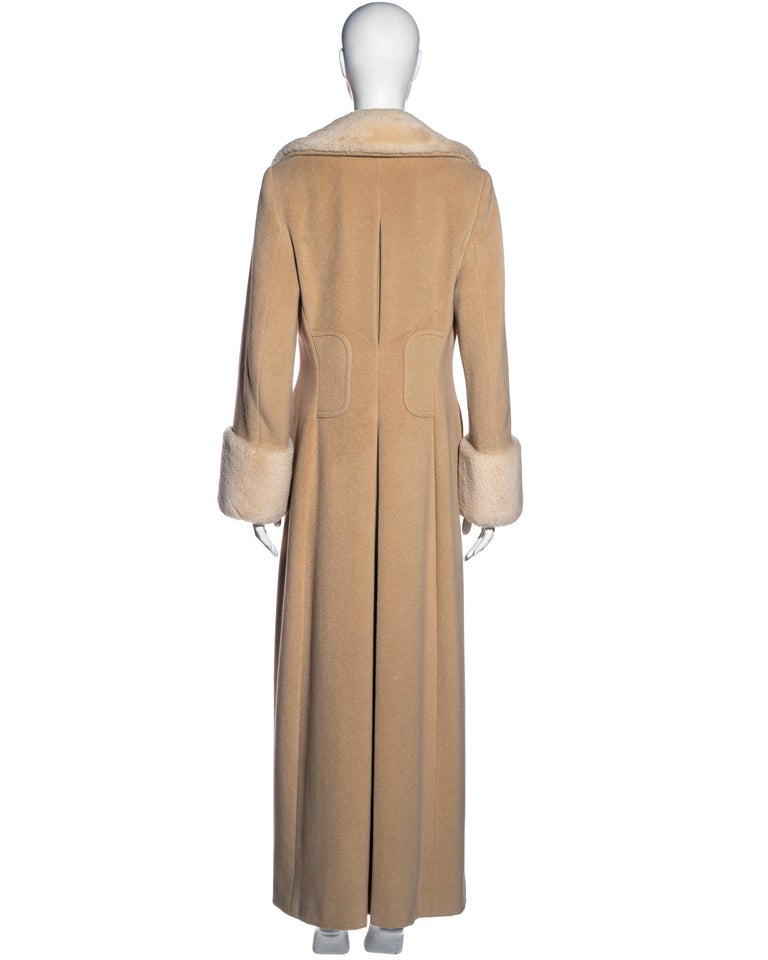 Givenchy by Alexander McQueen beige angora wool and shearling coat, c ...