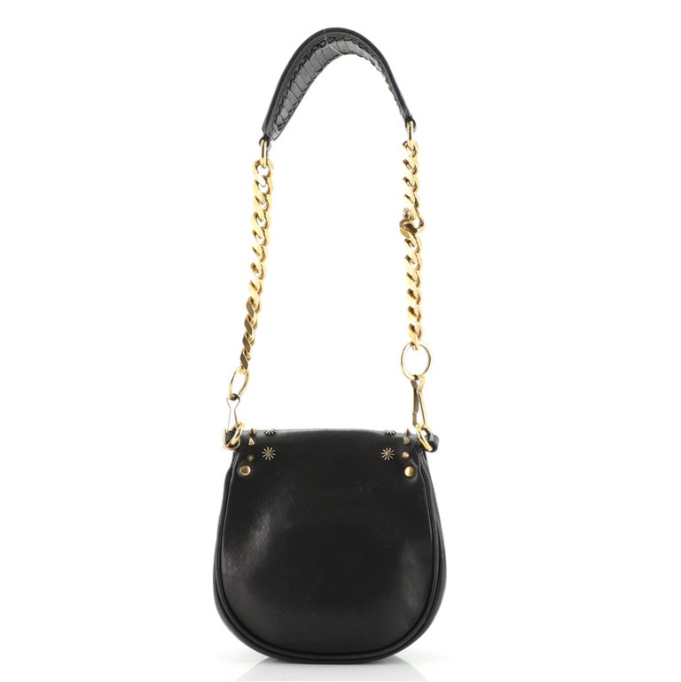 Givenchy Chain Saddle Bag Embellished Leather Mini at 1stDibs