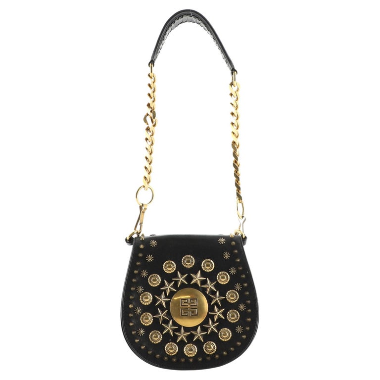 Givenchy Chain Saddle Bag Embellished Leather Mini at 1stDibs