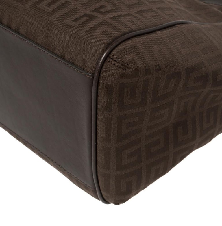 Givenchy Chocolate Brown Monogram Canvas and Leather Double Zip Tote at ...