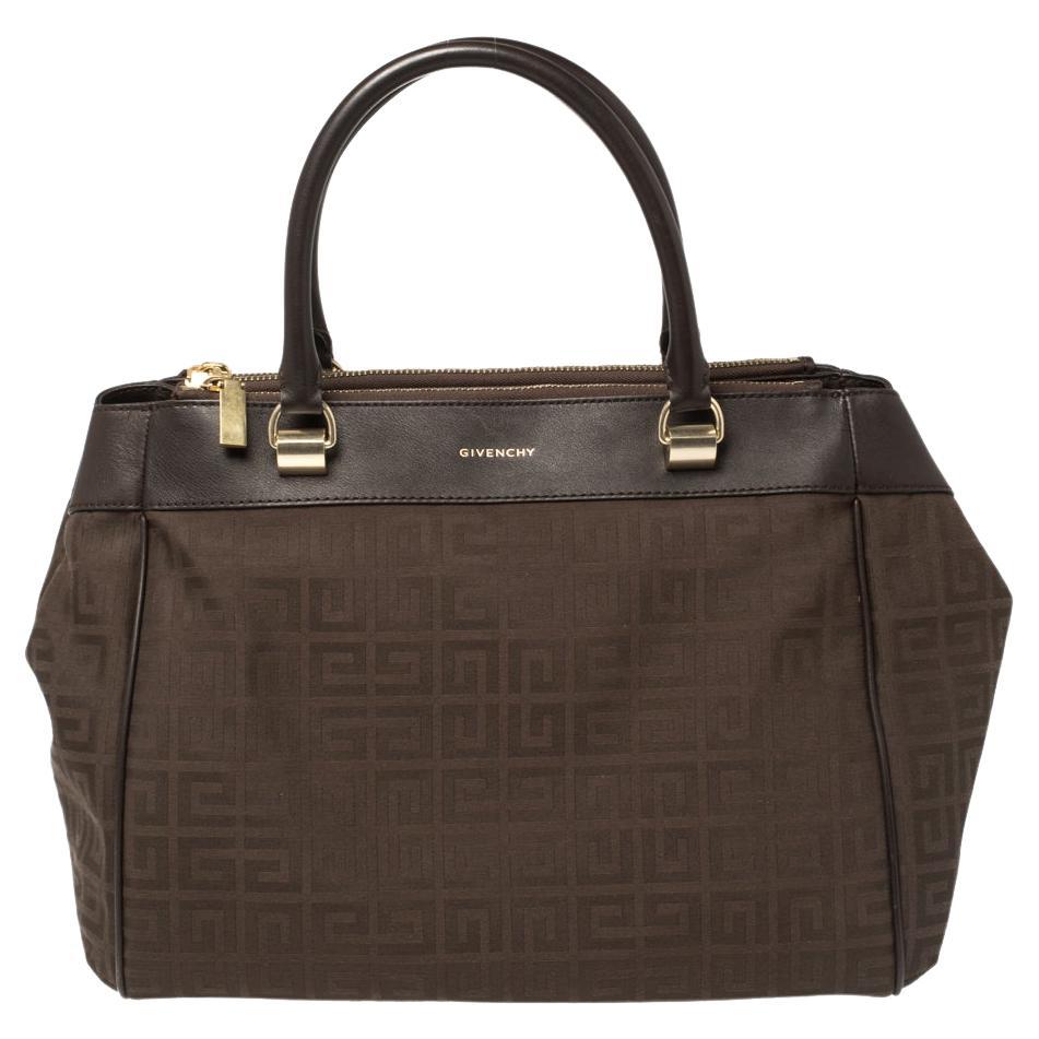 Givenchy Black Nylon and Leather Silver Studded Medium Nightingale Tote ...