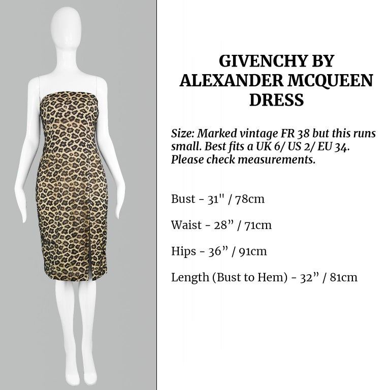 Givenchy Couture by Alexander McQueen Fall 1997 Strapless Leopard Lace ...