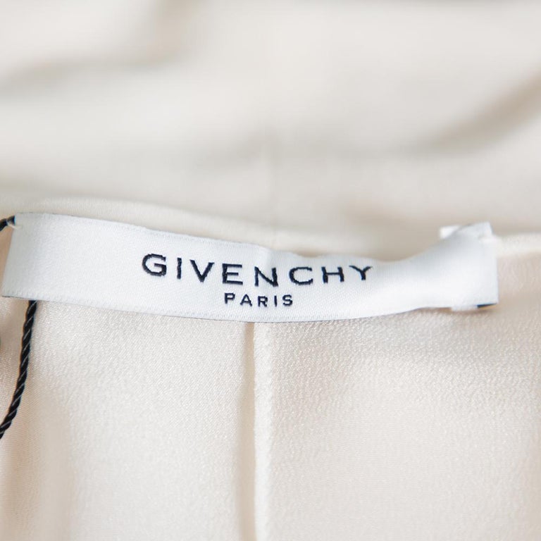 Givenchy Cream Silk Neck Tie Top M at 1stDibs