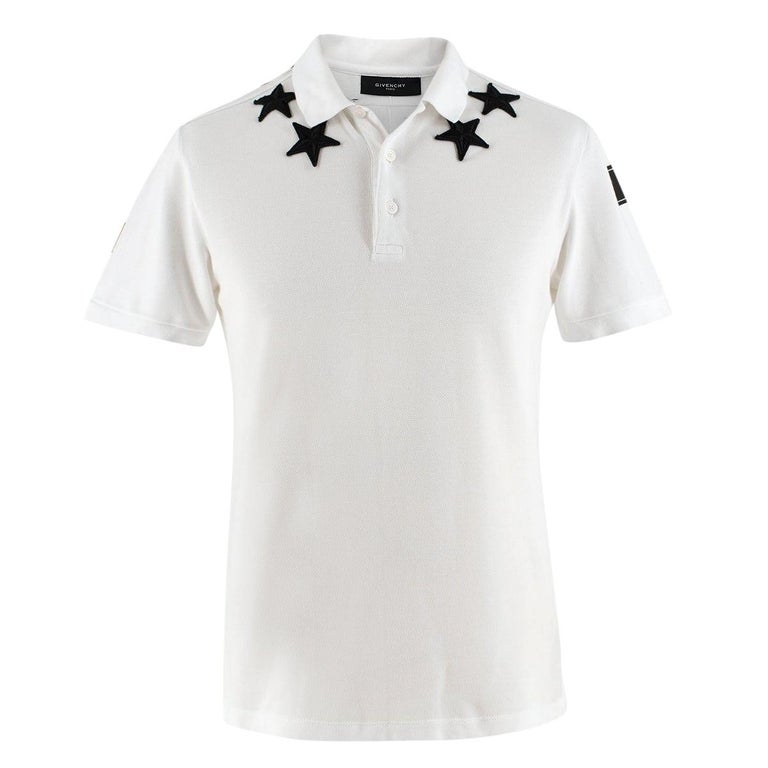 Givenchy Cuban-fit Star Appliqué Polo Shirt S at 1stDibs