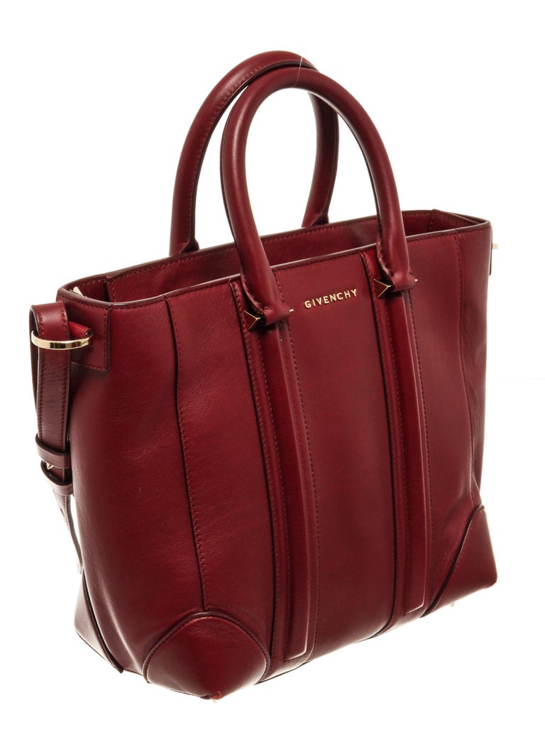 Givenchy Dark Red Leather Lucrezia Convertible Tote Bag For Sale at 1stDibs