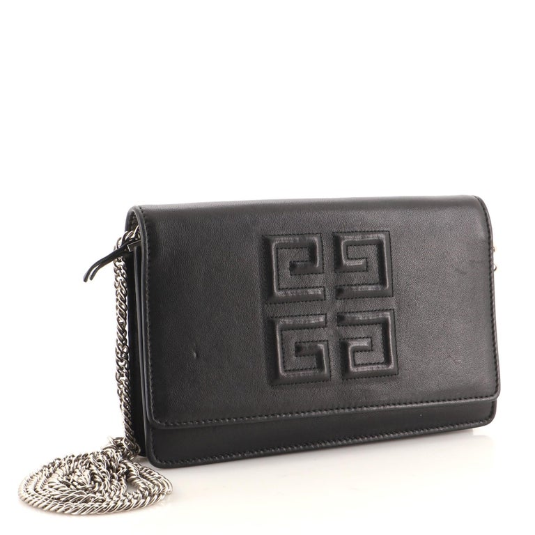 Givenchy Emblem Wallet on Chain Embossed Leather at 1stDibs